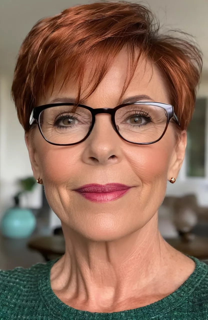 27 Pixie Hairstyles For Women Over 50 With Glasses